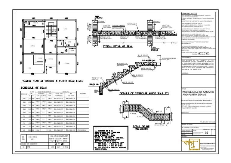 RCC Details of Ground and Plinth Beams | PDF | Structural Engineering ...