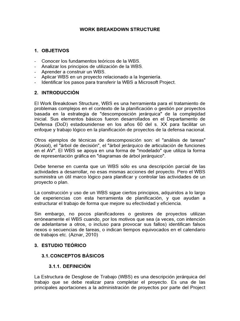 Work Breakdown Structure | PDF | Informática