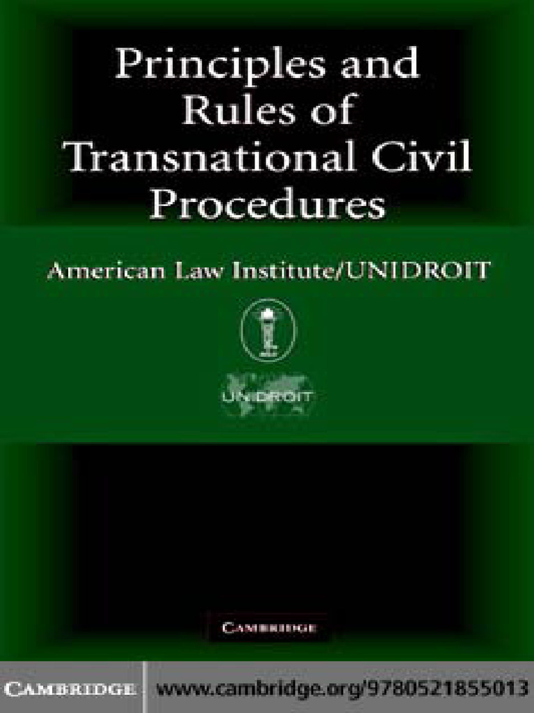 American Law Institute UNIDROIT - Principles of Transnational Civil ...