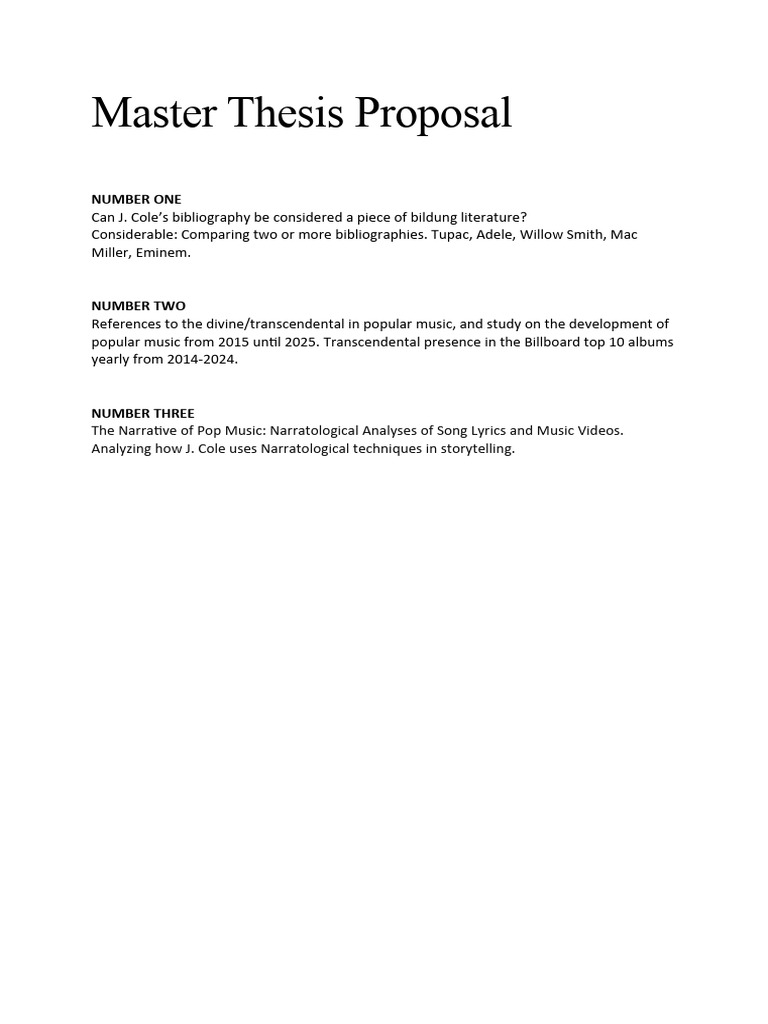 Master Thesis Proposal | PDF | Art