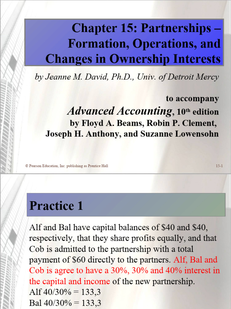 Partnerships: Formation and Goodwill | PDF | Goodwill (Accounting ...