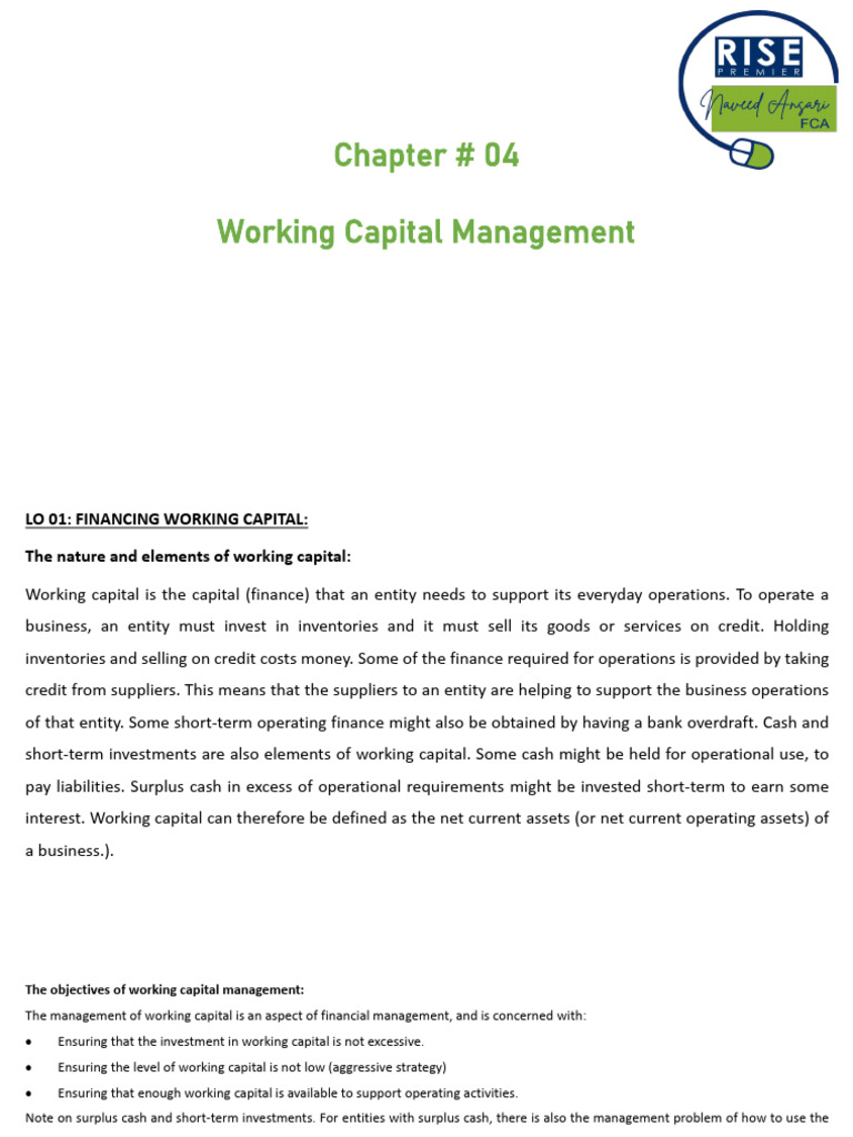 Lecture # 37 | PDF | Working Capital | Inventory