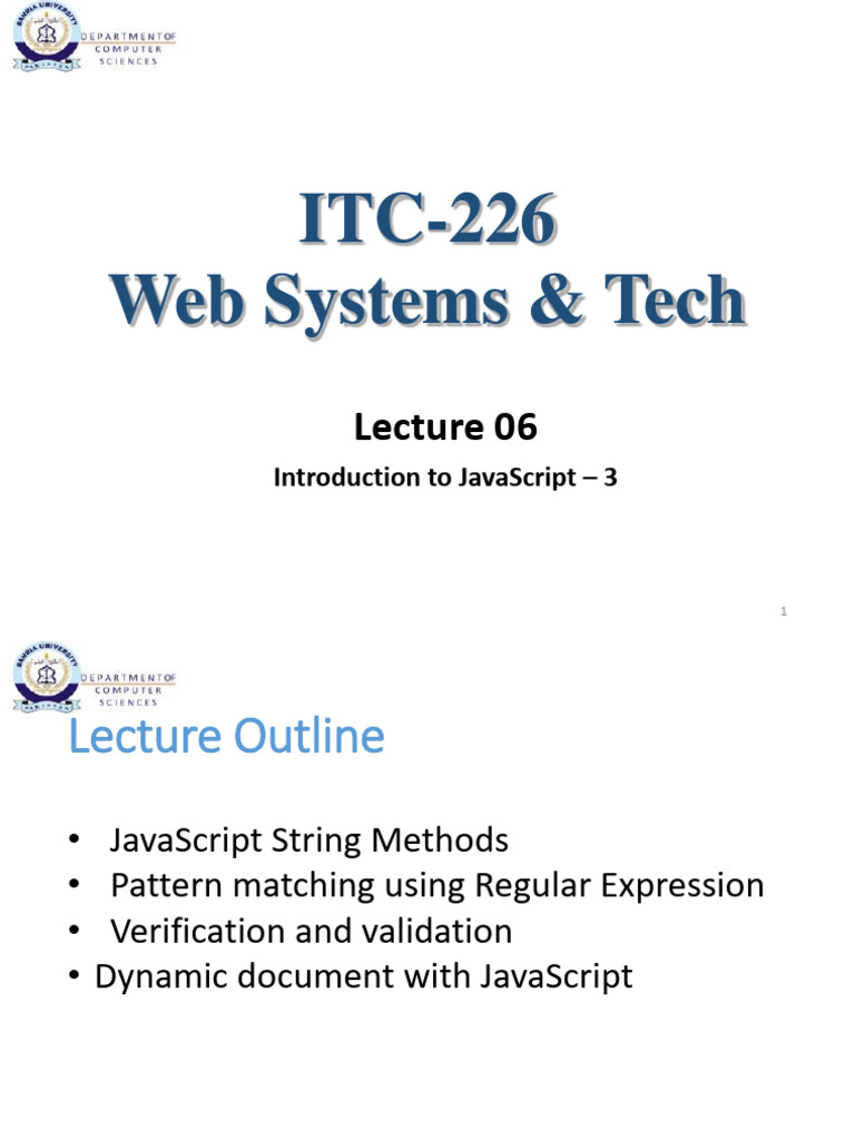 JavaScript String Methods & Validation | PDF | Regular Expression ...