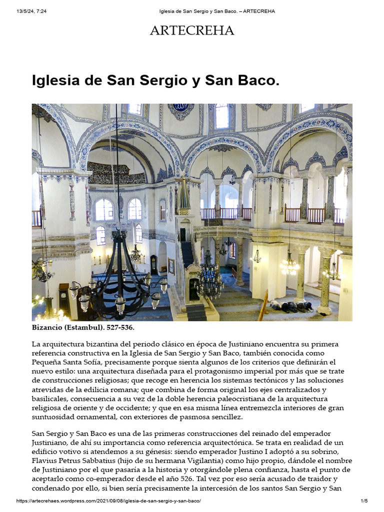 Iglesia de San Sergio y San Baco. – ARTECREHA | PDF | Elementos arquitectónicos | Estilos ...