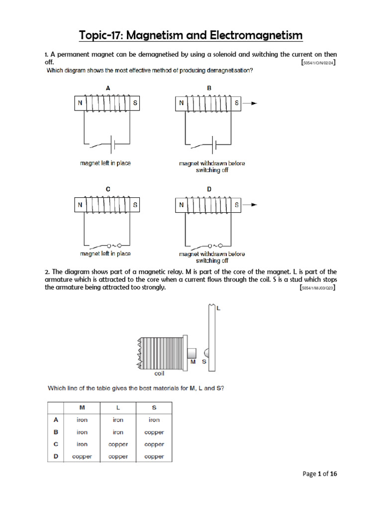 Magnetism and Electromagnetism | PDF | Magnetism | Magnet