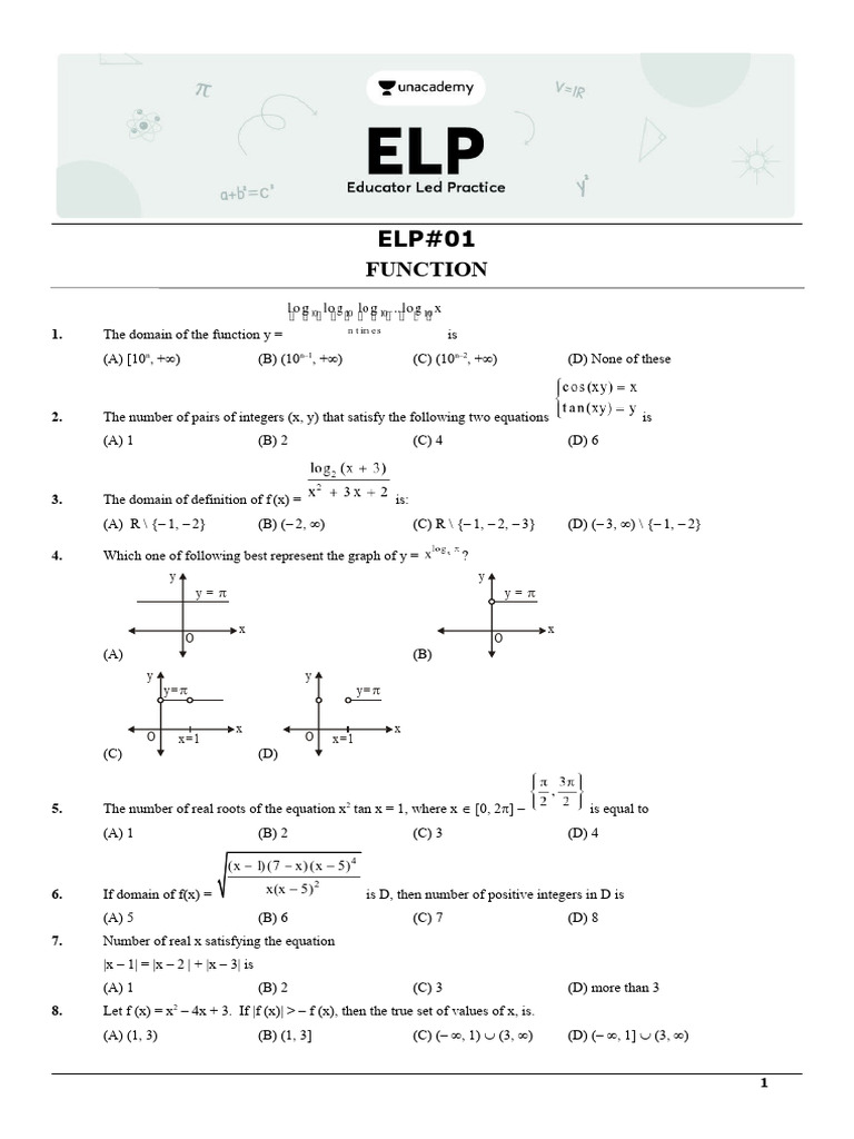 ELP-01 Function Ans Final | Download Free PDF | Function (Mathematics ... ELP-01 Function Ans Final | Download Free PDF | Function (Mathematics ...