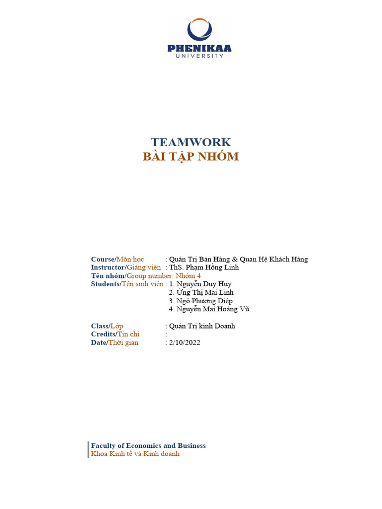 Bài Nhóm QTBH | PDF