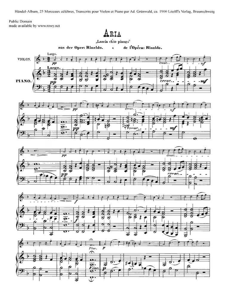 Lascia Ch'Io Pianga | PDF