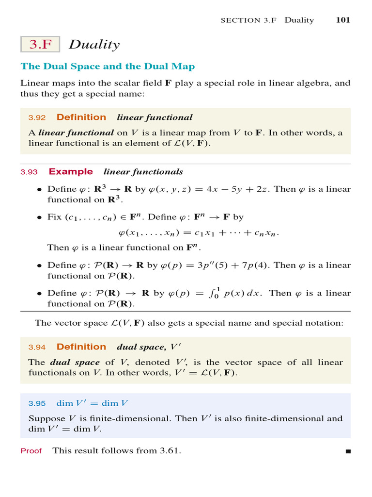 Duality Pdf Linear Map Basis Linear Algebra 