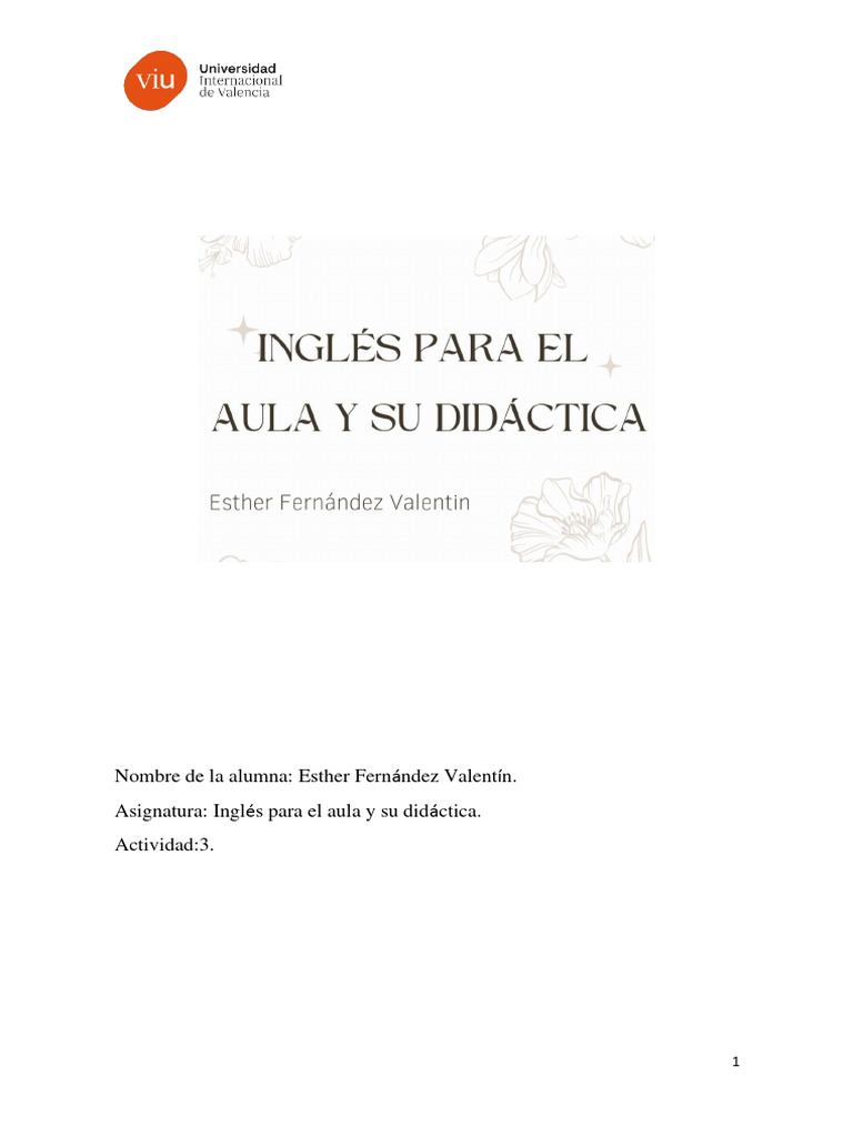 Actividad Uc3 Inglés Esther Fernández Pdf Canciones