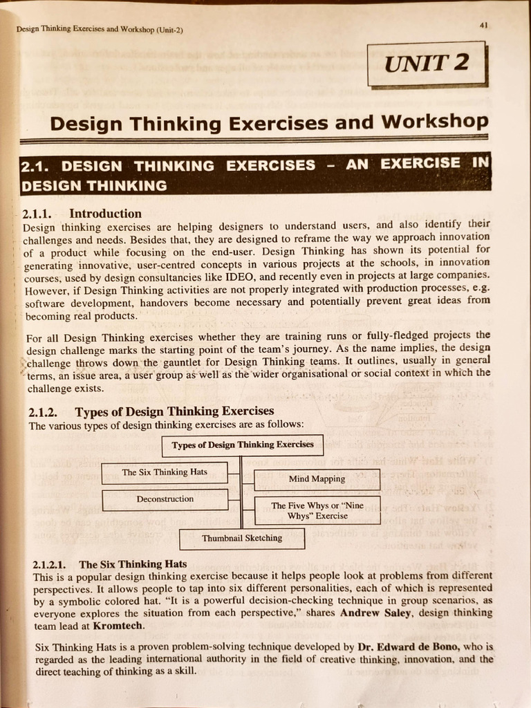 Design Thinking Unit 2 Course | PDF