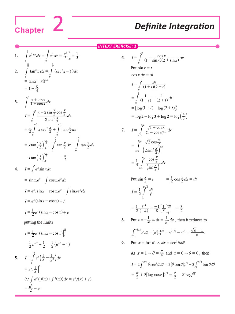 Definite Integration Solution | PDF