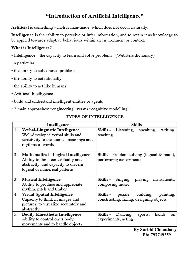 Artificial Intelligence Notes | PDF | Artificial Intelligence ...