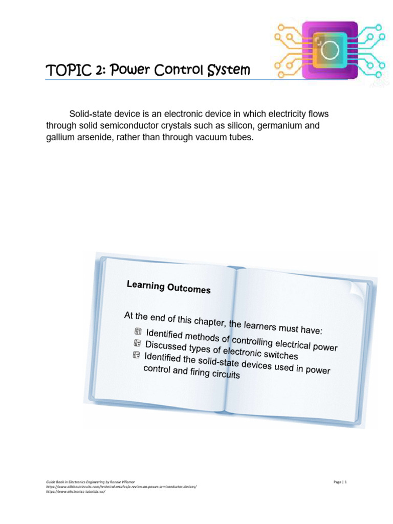 Topic 2 Power Control Systems | PDF | Diode | Relay