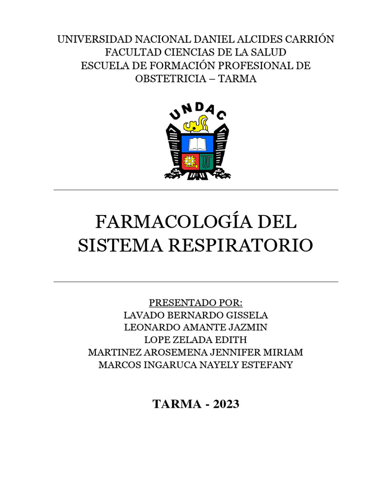Farmacología del Sistema Respiratorio | PDF | Asma | Neumonía