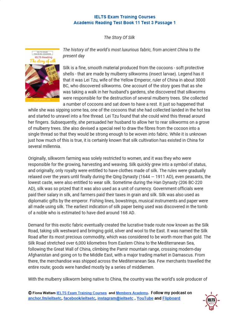 The Story of Silk: From Ancient China to Modern Times | PDF | Silk ...