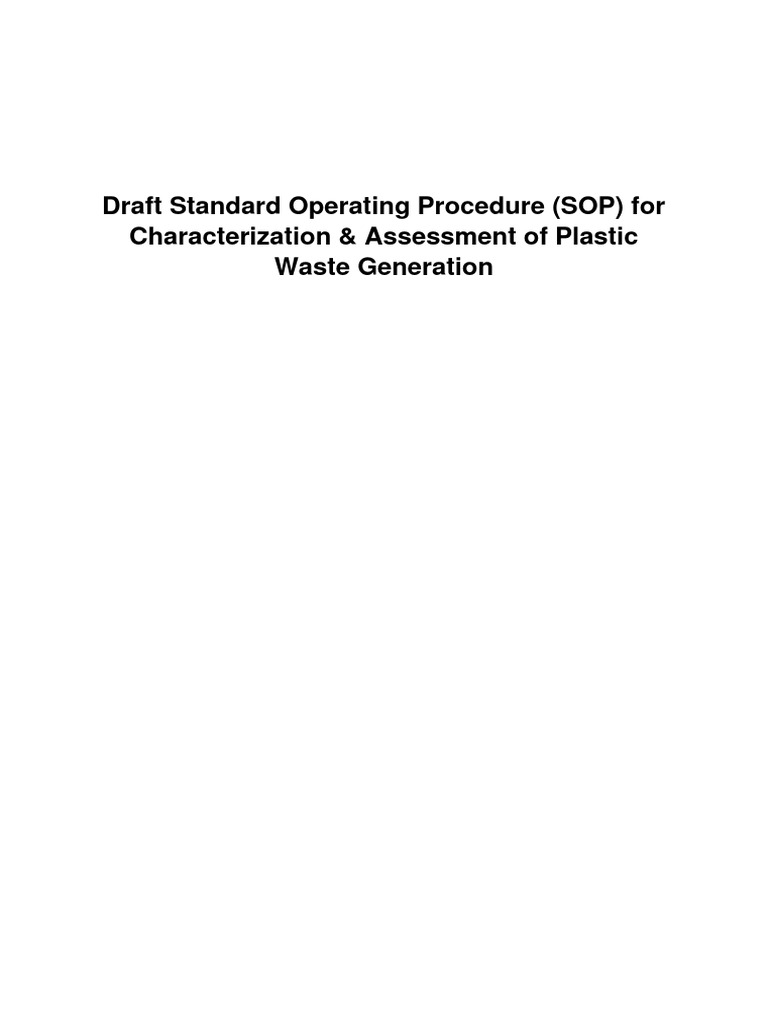 SOP for Plastic Waste Assessment Methods | PDF | Waste Management | Plastic