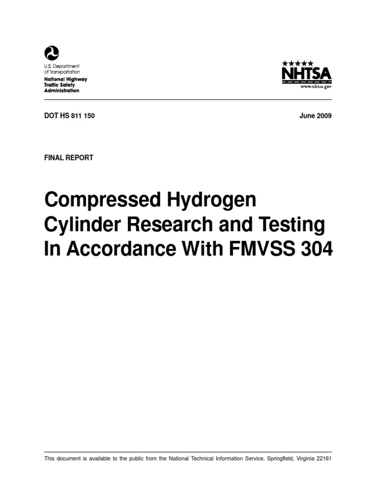 Hydrogen Cylinder Testing Report FMVSS 304 | PDF | Thermocouple | Fires