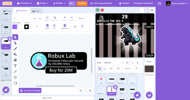 Godzilla Cliker Original on Scratch 5 | PDF