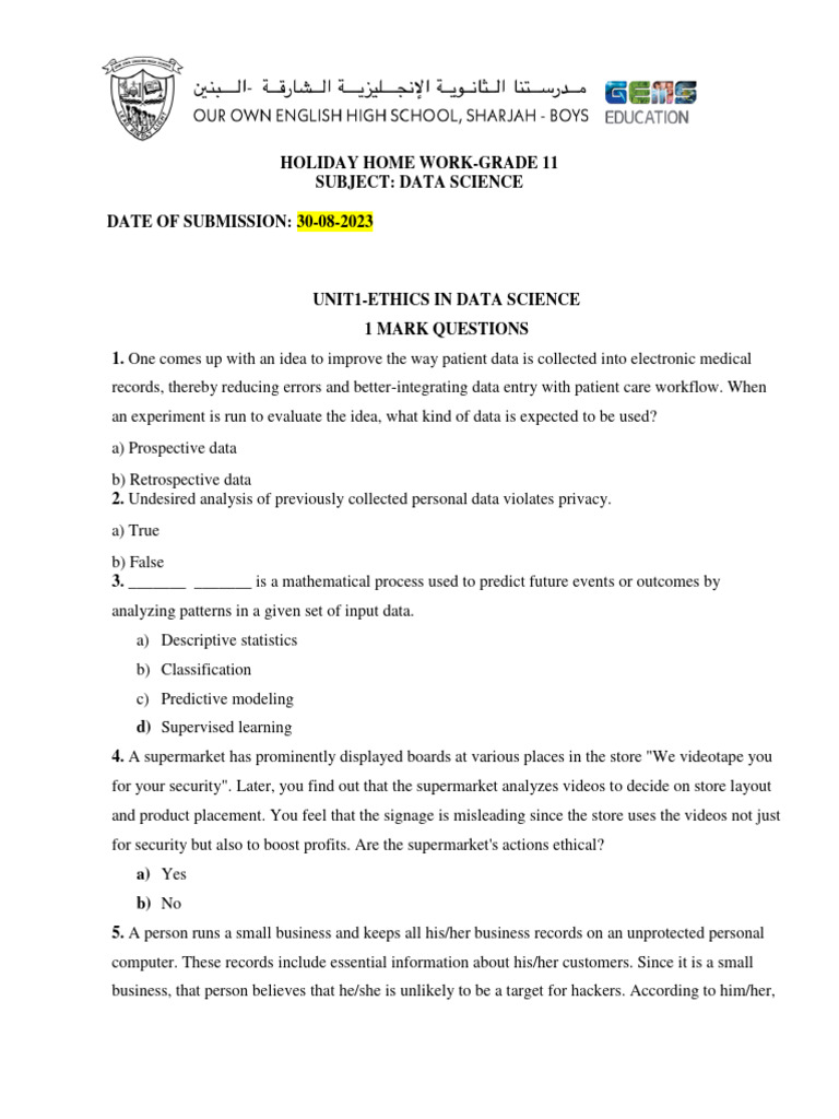 Grade11 Datascience | PDF | Data | Data Science