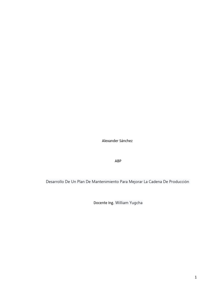 Alexander Sánchez - ABP | PDF | Indicador de rendimiento | Economias
