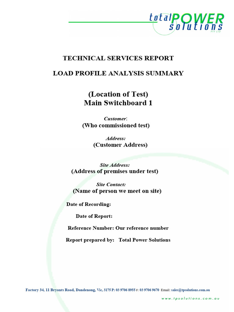 Sample Power Quality Report | PDF | Electrical Engineering | Electricity