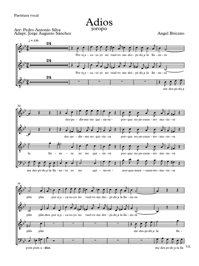 Adiós Coro | PDF | Notación musical | Composiciones Musicales