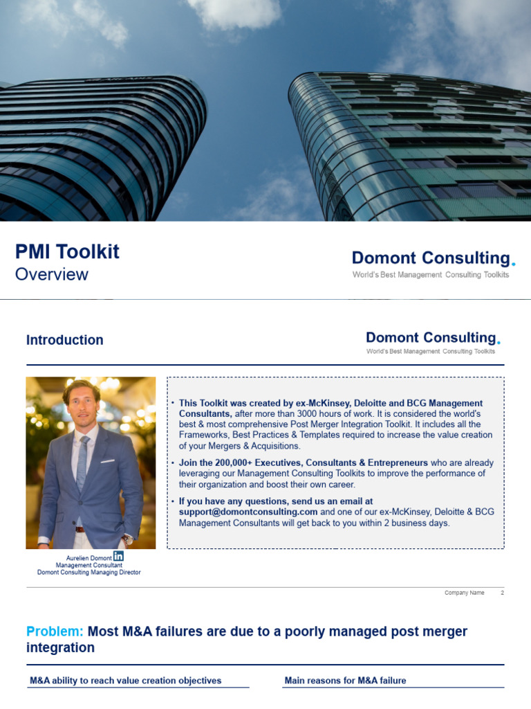 PMI Toolkit - Overview and Approach | PDF | Mergers And Acquisitions ...