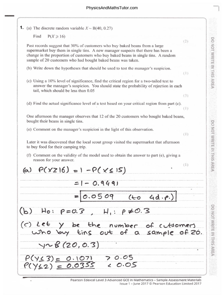 Hypothesis Testing Tests On Binomial Ma Pdf Hypothesis 2185