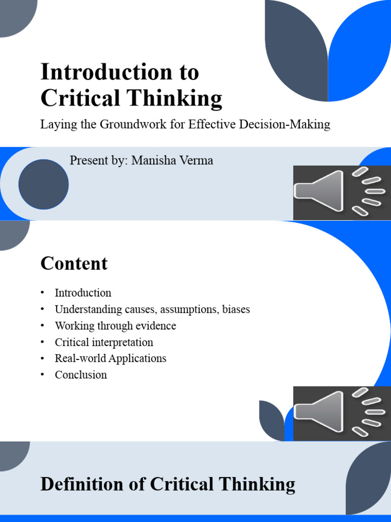 Introduction To Critical Thinking | PDF | Critical Thinking | Thought