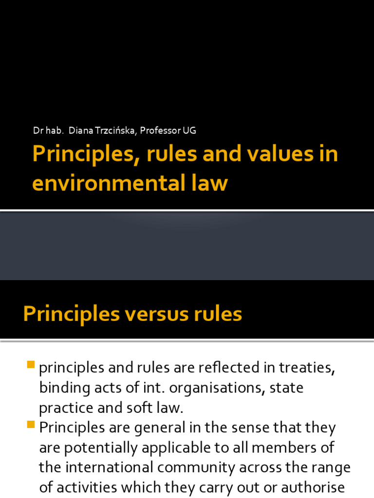 Principles, Rules and Values in Environmental Law (For Students) | PDF ...