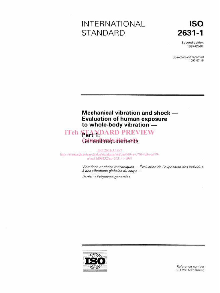 Iso 2631 1 1997 | PDF | International Organization For Standardization ...