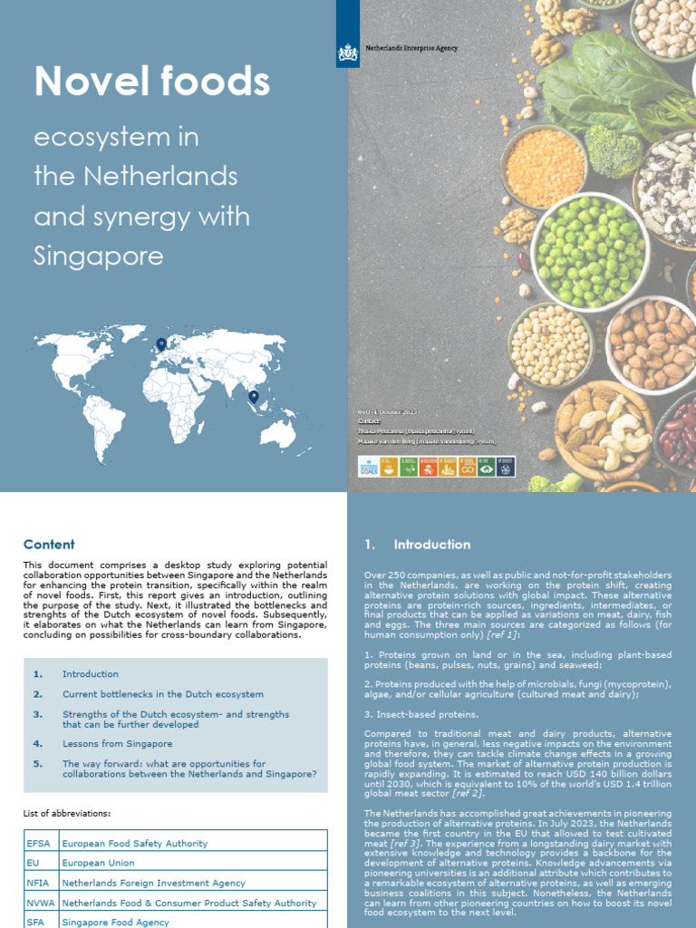 Novel Foods Ecosystem in NL and Synergy With SG by RVO | PDF | Startup ...