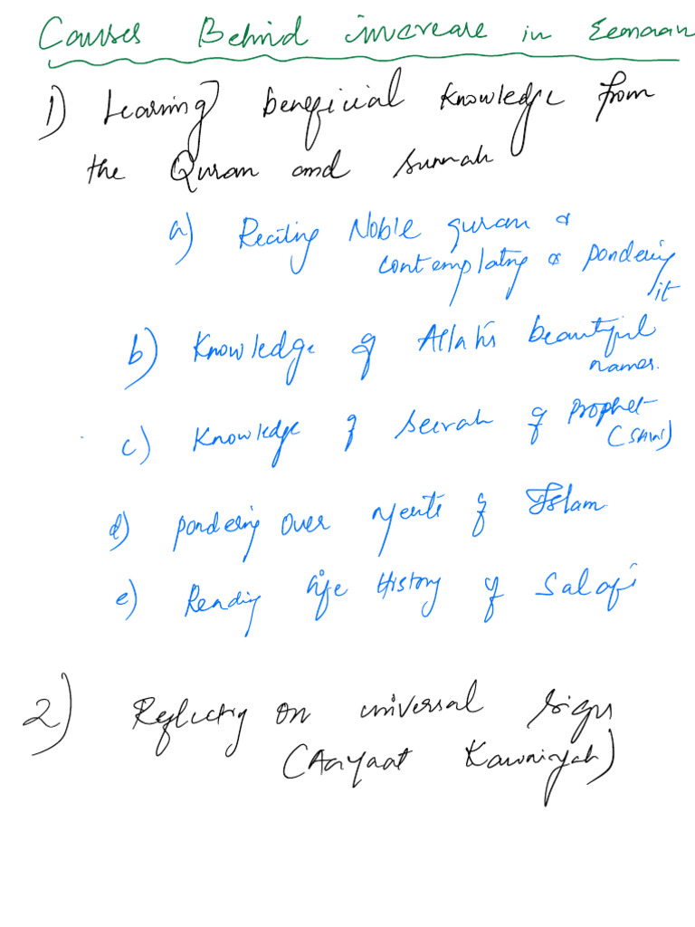 Causes Behind The Increase and Decrease of Eemaan | PDF