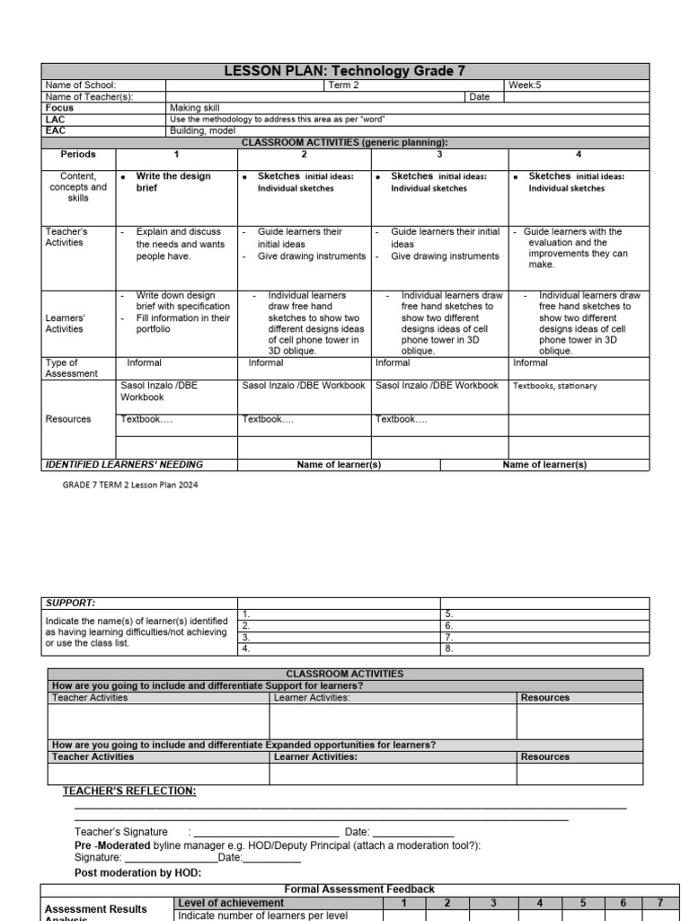 Grade 7 Term 2 of 2024 LP Week 5 | PDF | Lesson Plan | Learning