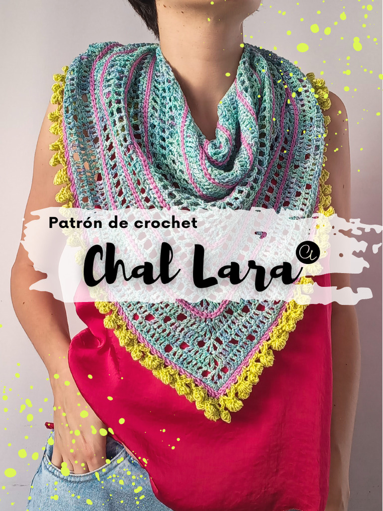 Patrón de Chal Triangular a Crochet | PDF | Bordado | Tejer