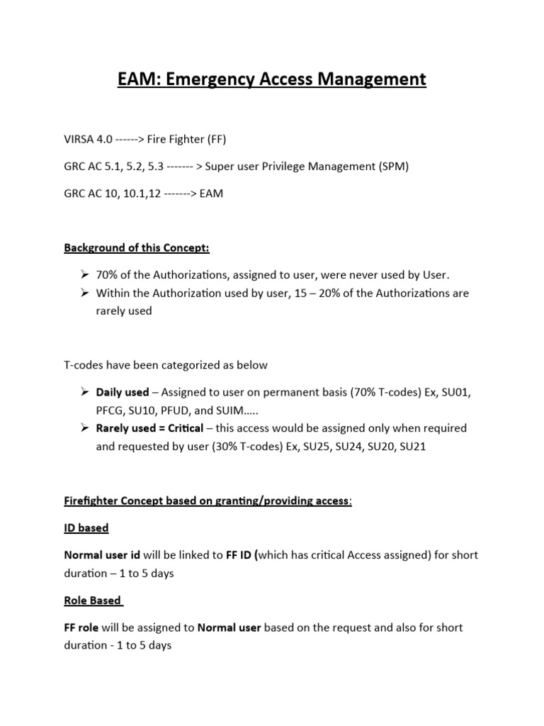EAM: Emergency Access Management | PDF | Computing | Information ...