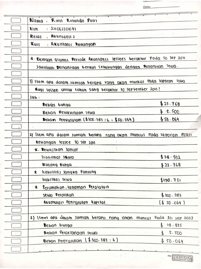 Kuis Ririn Rinanda Putri Akuntansi Keuangan | PDF