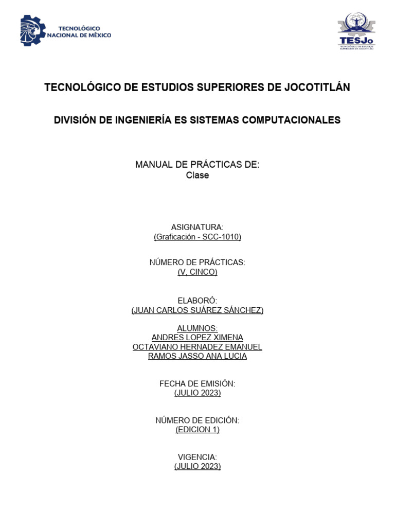 Graficacion-Manual de Prácticas | PDF | Rotación | Perspectiva (Gráfica)
