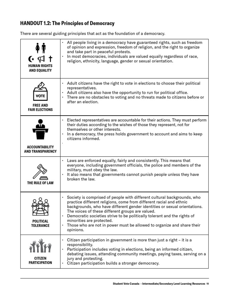 The Principles of Democracy | PDF | Democracy | Political Ideologies