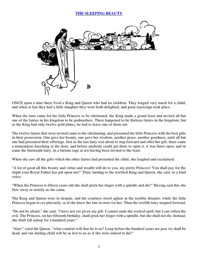 Grimm's Sleeping Beauty Story | PDF | Sleeping Beauty | Fairy Tales
