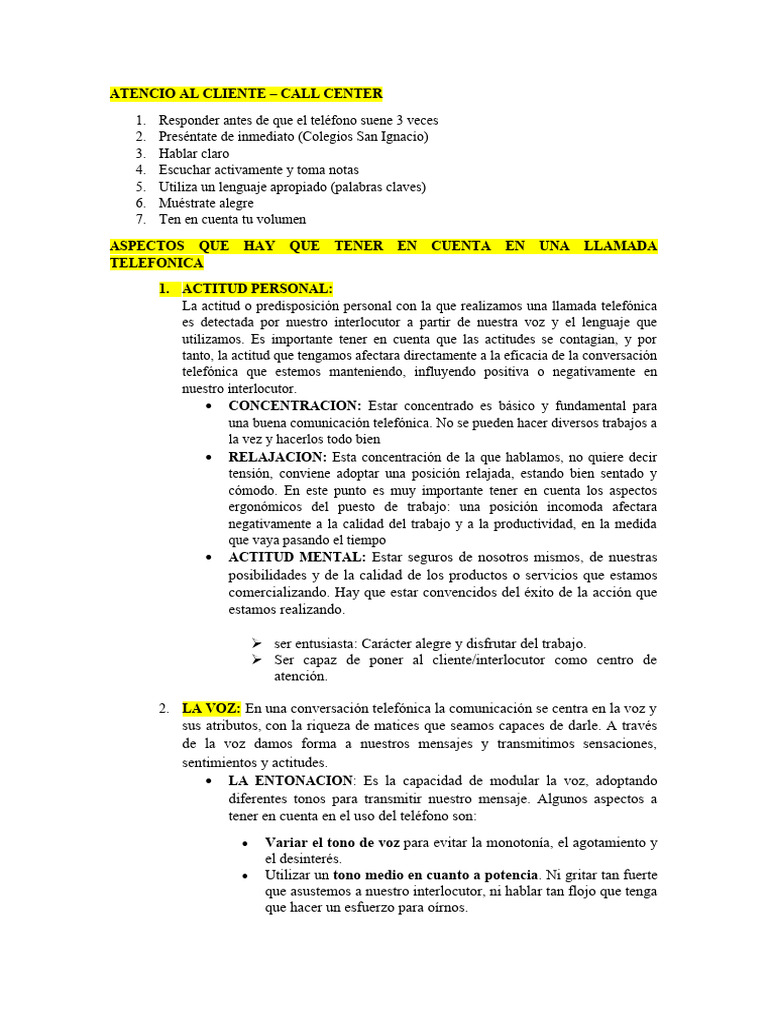 Atencio Al Cliente | PDF | Comunicación
