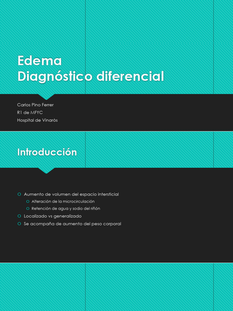 Diagnóstico y Tratamiento del Edema | PDF | Edema | Insuficiencia cardíaca