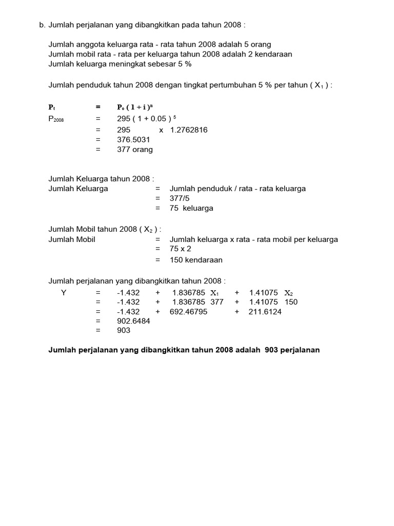 Contoh Hitung 4 Step Model | PDF