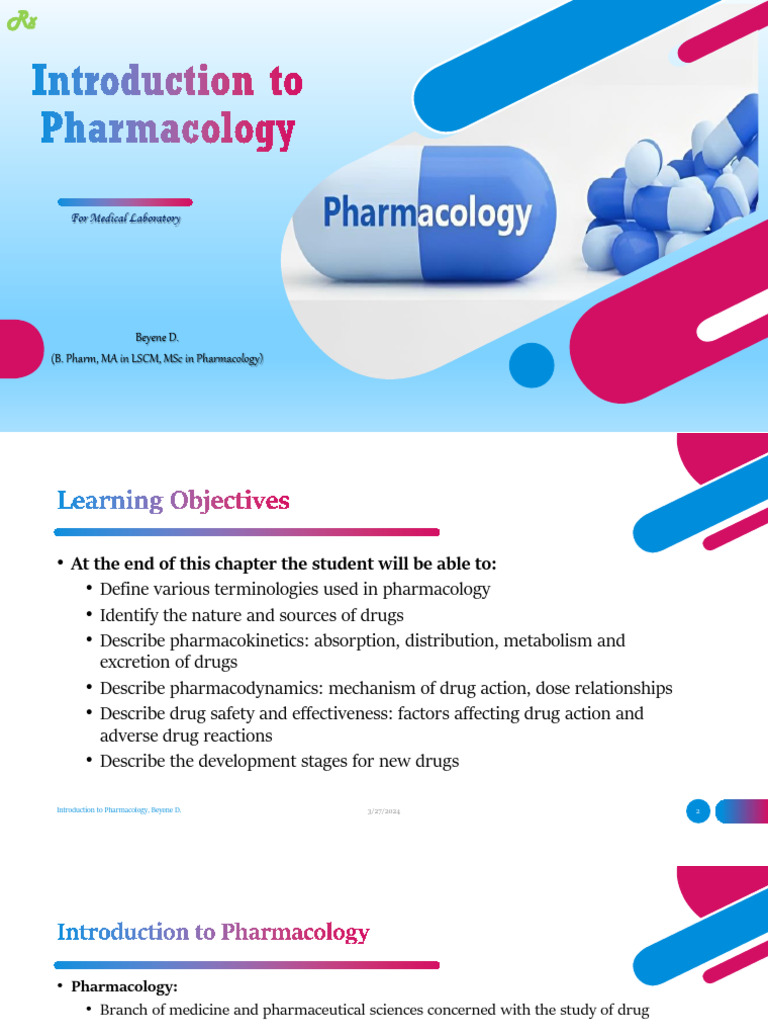 Introduction To Pharmacology | PDF | Drug Metabolism | Pharmacology