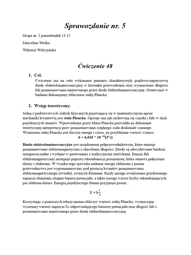 Sprawozdanie nr5 | PDF