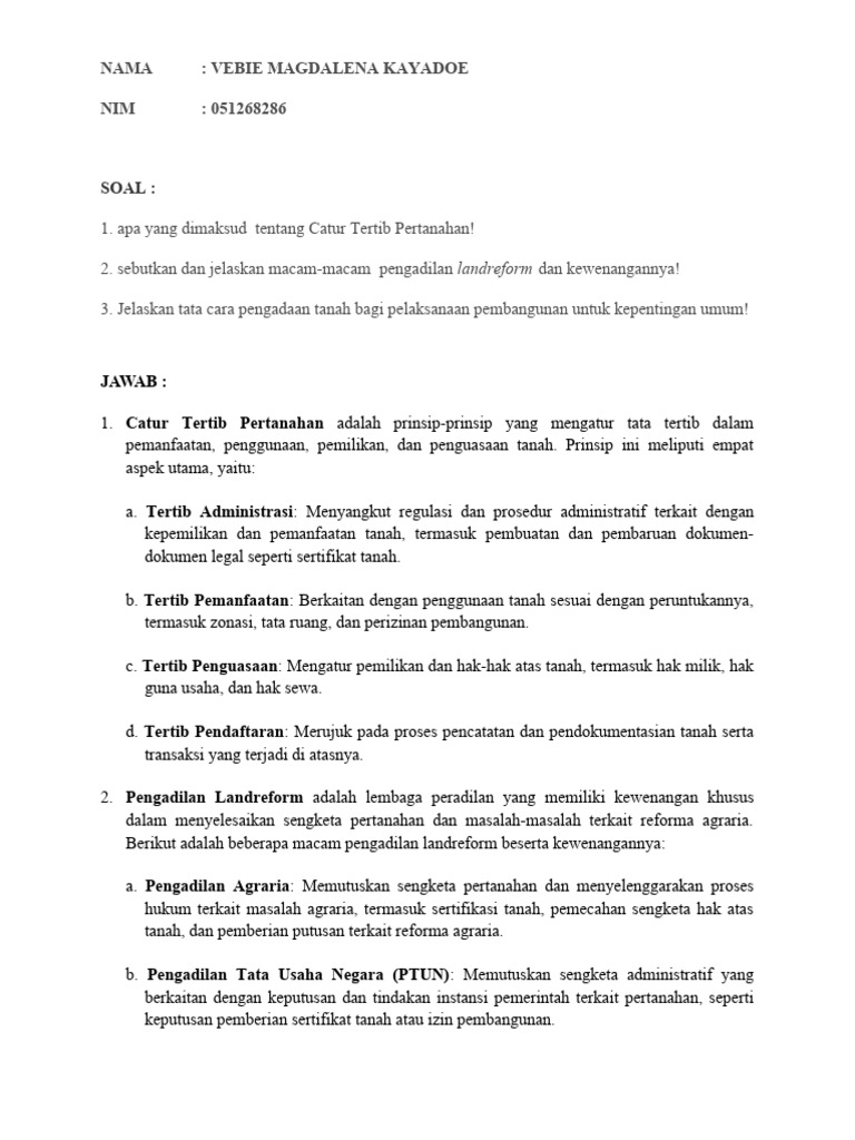 Tugas 2 Administrasi Pertanahan | PDF | Hukum | Griya & Taman