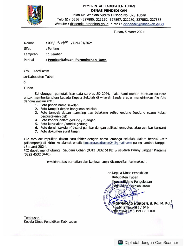 Surat permohonan data (1) | PDF