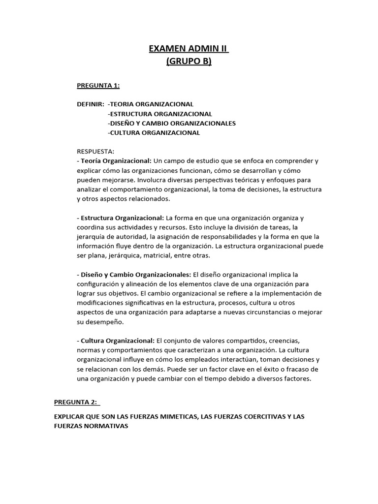 EXAMEN 2t ADMIN II | PDF | Toma de decisiones | Evaluación