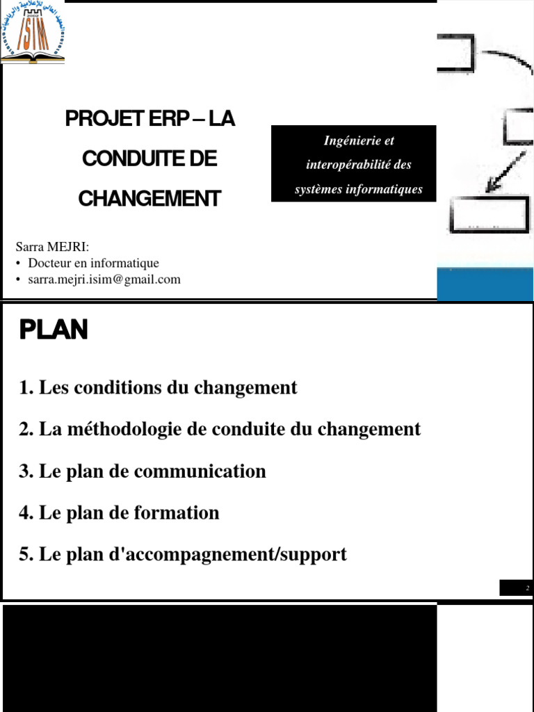 Conduite du Changement ERP par Sarra Mejri | PDF | Informations | la ...